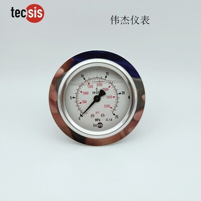 德国TECSIS泰科思充液油表压力表63轴向G1/4 P1453-25MPa注塑机