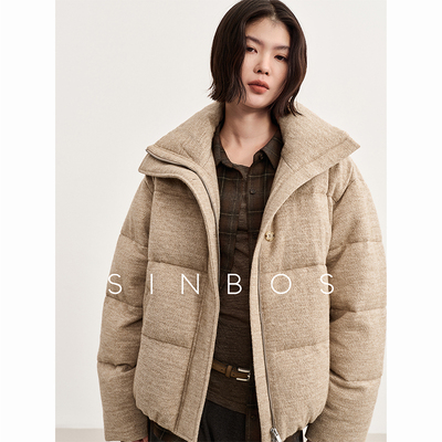 SINBOS富士山下 微茧型阔版面包羽绒服女冬季新款90%鸭绒加厚外套