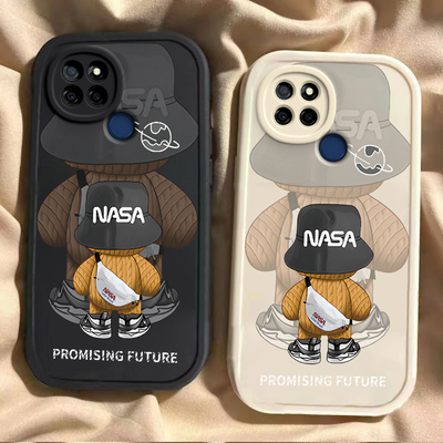 背影潮熊真我v3手机壳男女新款v13硅胶软壳realmev5全包镜头防摔套v15卡通潮款