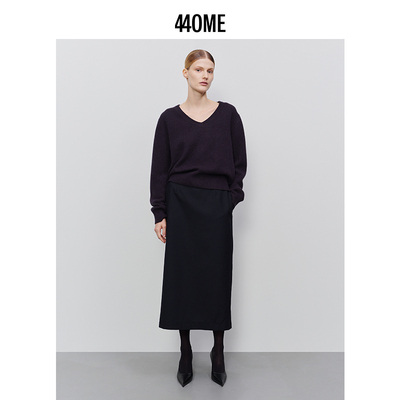 440ME宽松套头v领纯羊毛毛衣