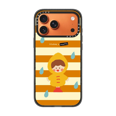CASETiFY雨中的黄雨衣小孩手机壳