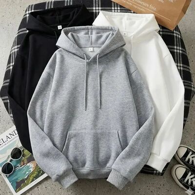 Women Men Hoodie Oversized Solid Color Sweatshirt Casual Loo