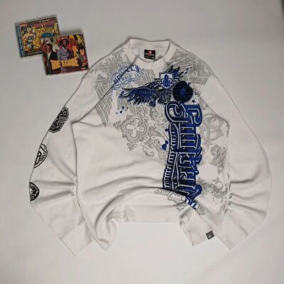 Y2K Blue Wing Southpole Long Sleeve T Shirt Mens L White Gru