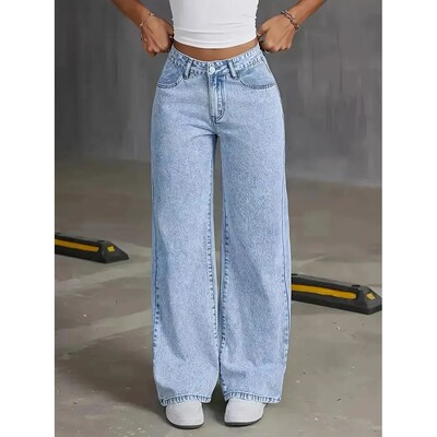 2026 New American Fashion Women's Loose Casual Wide Leg Stra