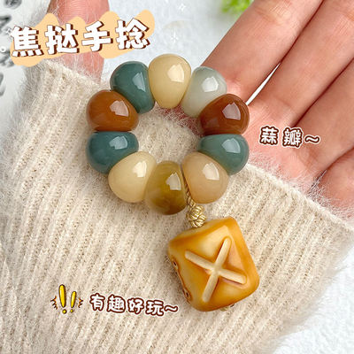 蒜瓣大肠菩提根手捻女绕指柔指尖盘玩白玉菩提子手串文玩佛珠手链