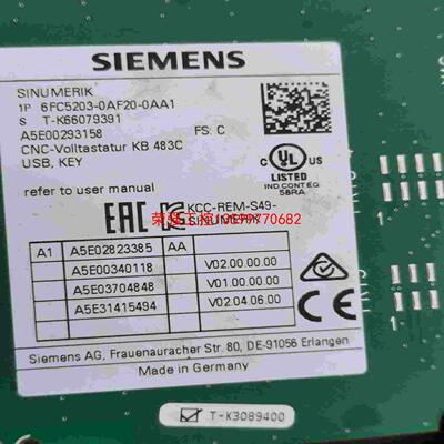 【荣强工控】西门子 6FC5203-0AF20-0AA1 西门子 6FC