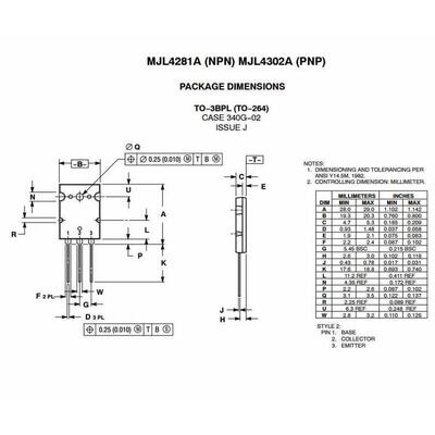 管王ON安森美MJL4302A MJL4281A 大功率后级功放音响对管全新原装
