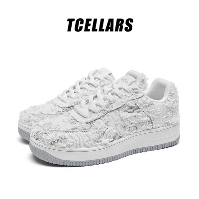 TCELLARS男鞋夏季低帮舒适运动休闲白色透气板鞋女高级感百搭潮鞋
