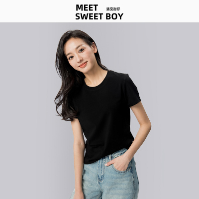 【福利】MEET SWEETBOY 纯色圆领百搭T恤棉质短袖春夏新款