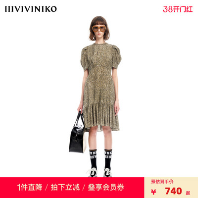 IIIVIVINIKO2023夏新品微A字碎花连身裙女M320616138E