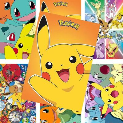 皮卡丘海报神奇宝贝动漫周边宿舍墙贴卧室高清壁纸房间超大墙纸