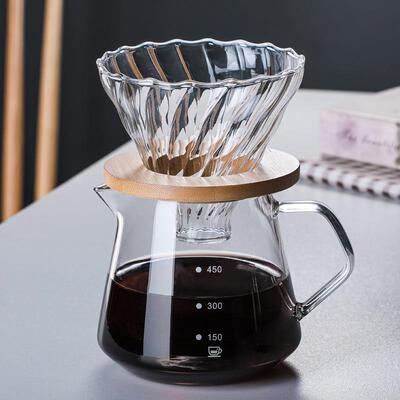 Glass Pour Over Coffee Set Dripper Sharing Pot Brewing Kit