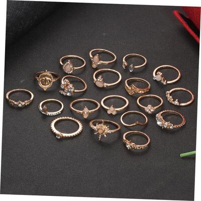 镶钻戒指 retro European American diamond joint ring 19-piece
