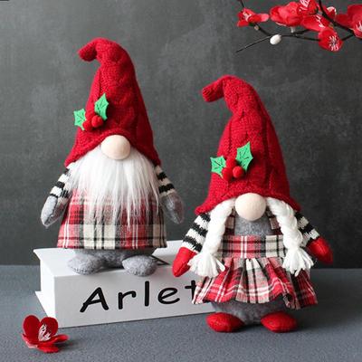 Cute pigtail faceless doll doll Christmas tabletop decoratio