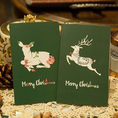 Thanksgiving Color Deer Card Folded Christmas Greeting Note