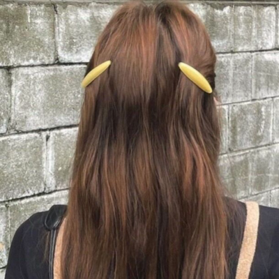 韩版金标发饰简约醋酸柳叶夹法式复古一字夹发夹鸭嘴夹发饰