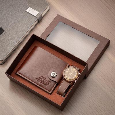 Luxury Quartz Watch Wallet Men Best Gift Wristwatch 2pcs/set