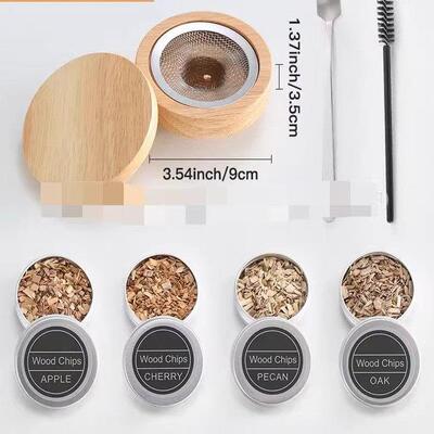 Glass Top Smoker Cocktail Smoker Kit With 4PCS Wood Chips Ba