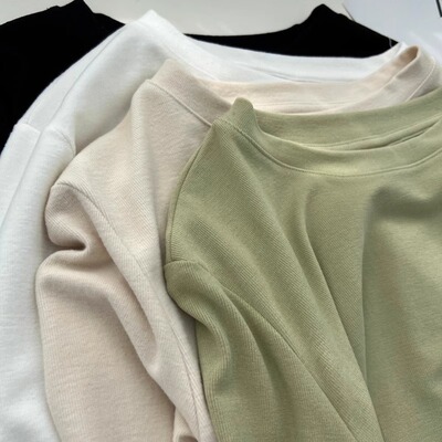 长袖韩版常规纯色聚酯纤维女