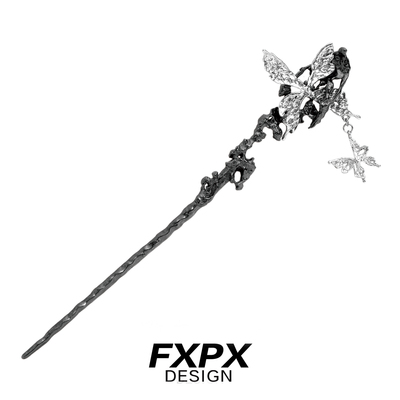 FXPX/蝶栖 原创设计蝴蝶发簪小众设计新中式古风簪子清冷感发饰