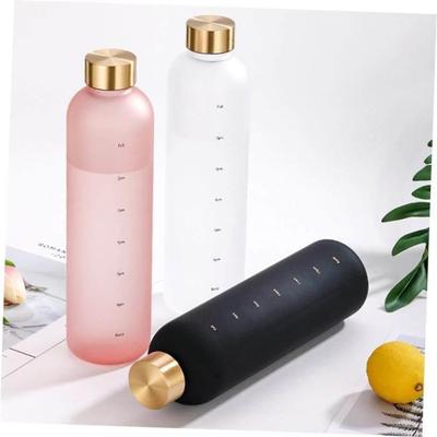 1L Water Bottle With Time Marker 32 OZ Motivational Reusable