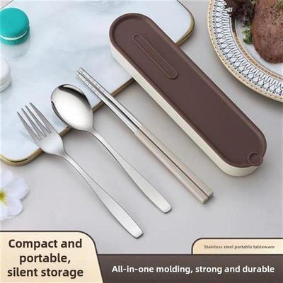 chopsticks and spoon set student fork carry adult portable