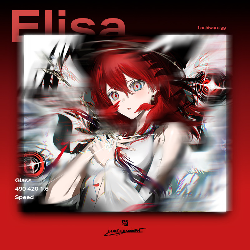 Hachiware [Elisa] 1.5mm涂层速度玻璃鼠标垫APEX洲OW瓦长TTK