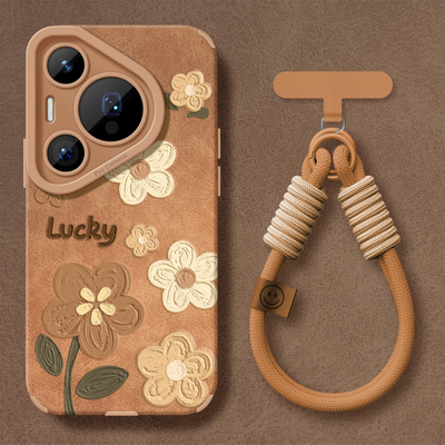 适用华为手机壳翻毛皮秋冬手绳