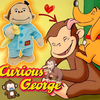 跨境Curious George好奇的乔治猴子可爱猴子毛绒玩具公仔生日礼物