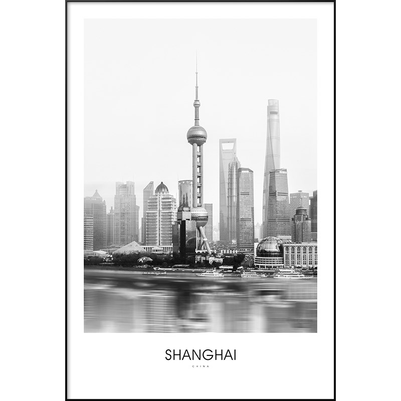 新品装饰画城市建筑上海黑白艺术A风景摄影创意现代简约客厅定制