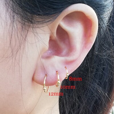 极速2PCS /Pack Surgical Steel Captive Bead ROing Ear Hoop No