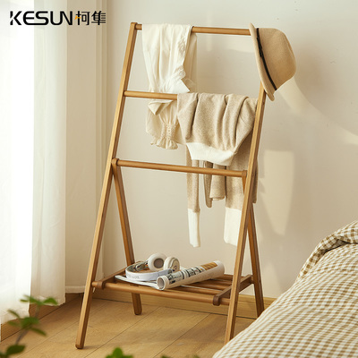 衣帽架落地床头放衣服的架子卧室床边挂衣架裤架折叠收纳置物架
