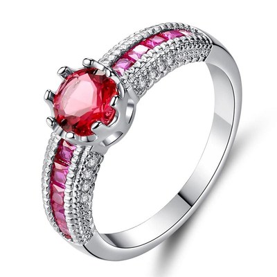 极速Couple ring jewelrry zircon Diamond Rose Ring Jewelry Ne