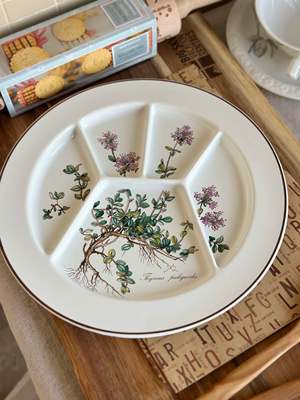 德国中古  唯宝botanica系列绝美珍藏款复古花束盘甜品盘分隔餐盘