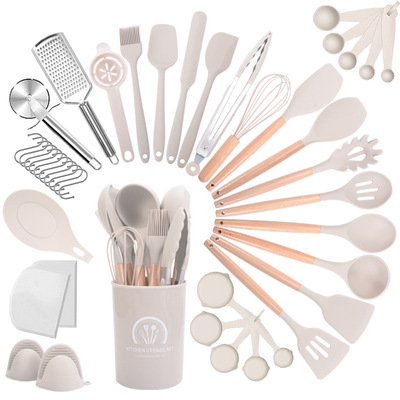 43 pieces of heat-resistant silicone kitchenware set directly supplied to Amazon, suitable for non stick pots, cooking