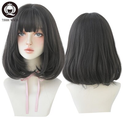 极速Combfortable Synthetic Wig Black Shoulder Straight Hair
