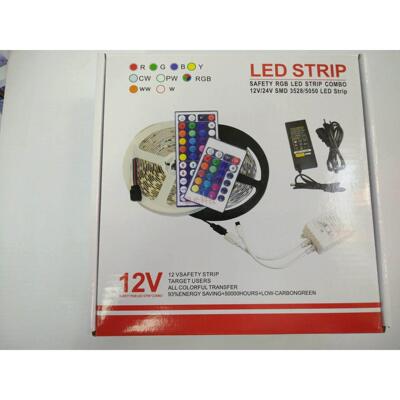 LED5050RGB防水灯带配12V5A电源配红外24/44键控制器彩盒包装套装