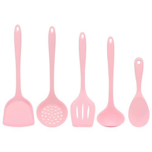 厨房工具 粉色硅胶不粘锅锅铲 不沾锅家用炒菜铲子 全包厨具5件套