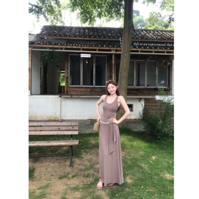SZA【浅雾环游】夏季新款时尚小众感背心+半身裙两件套装A-3005