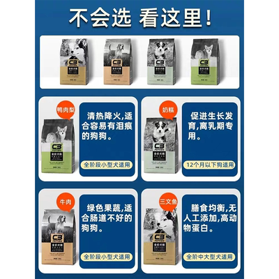 帕缇朵C3狗粮10kg成犬幼犬奶糕无谷中大小型犬营养增肥全价通用