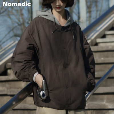 牧游昏昏  日系复古连帽假两件工装夹克休闲宽松百搭潮牌外套男女