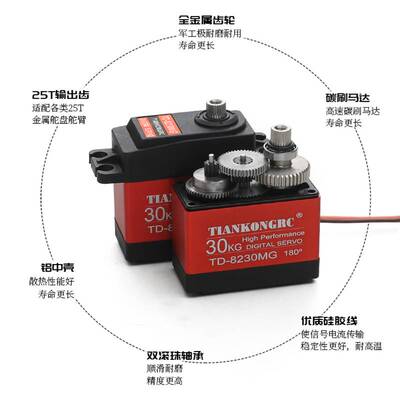 极速20KG35数字舵机高速防烧全金属大扭力遥控转向U车机器人云台1