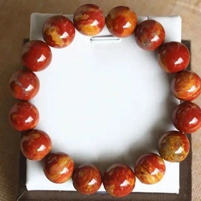 天然正品战国红玛瑙手串上谷战国红圆珠男士大气玛瑙高档文玩手串