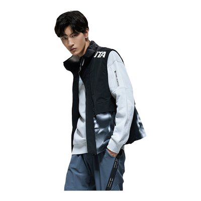 卡帕开衫背心渐变图案男立领