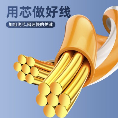 双屏蔽七类万兆网线1 2 3 5 10米CAT7无氧铜芯家用跳线成品网络线