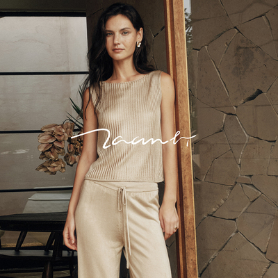 Zaanli暂离 26春夏新品 意大利浮光纱线凉感竖条微透针织背心