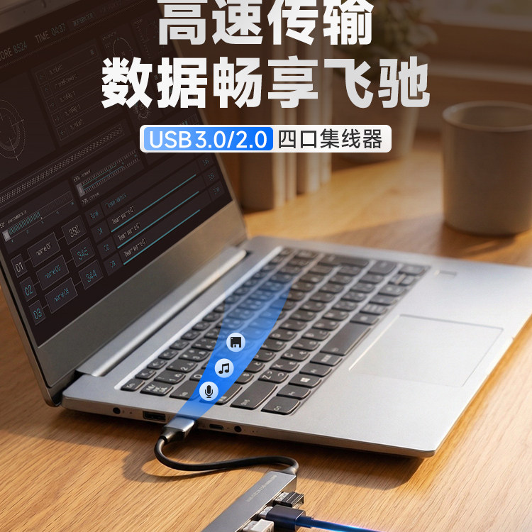 日本SANWAUSB集线器4口免驱动多设备兼容轻巧便携高速传输铝制外壳USB A连接 USB3.0*1USB2.0*2 Type-C*1