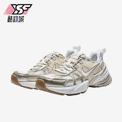 Nike/耐克正品V2KRun新款女白米白色复古经典鞋跑步鞋FD0736-116