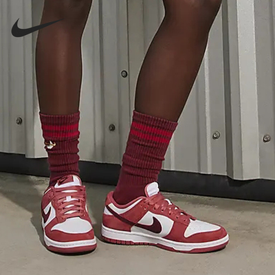 Nike/耐克正品Dunk Low VDAY女子麂皮休闲复古板鞋FQ7056-100
