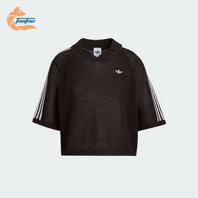 Adidas/阿迪达斯正品三叶草女士时尚针织运动POLO衫KE0198